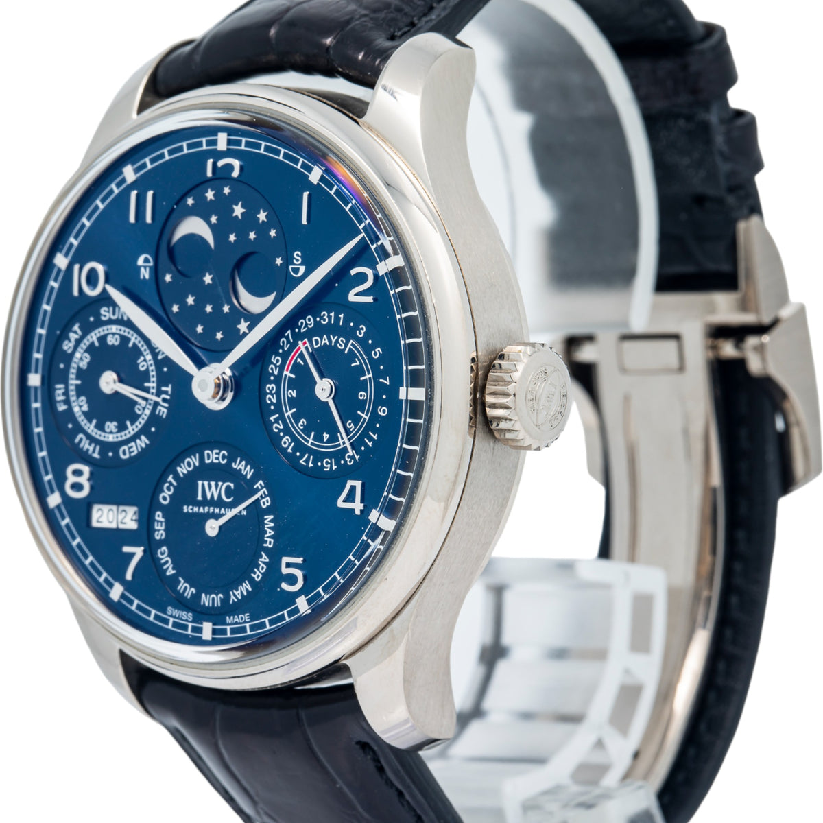 IWC Portugieser Perptual Calendar IW503401 18k White Gold Auto Men's W ...