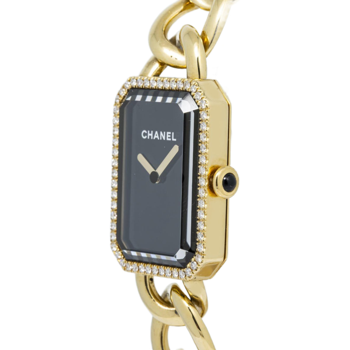 Chanel Premiere H3259 2020 B/P 18K YG Black Dial Factory Diamond Ladie ...