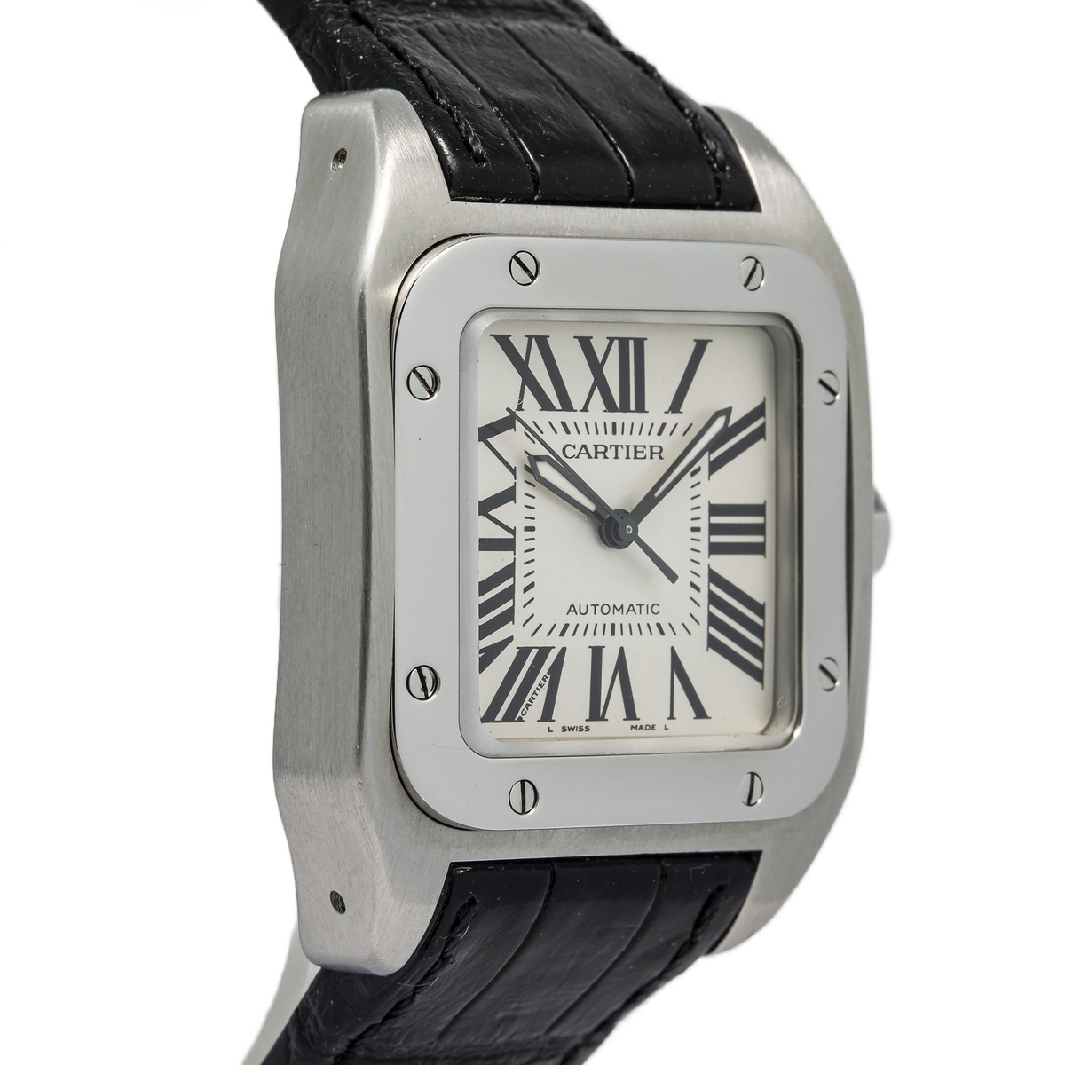 Cartier Santos 100 2878 W20106X8 Stainless Silver Dial Auto Unisex Wat ...