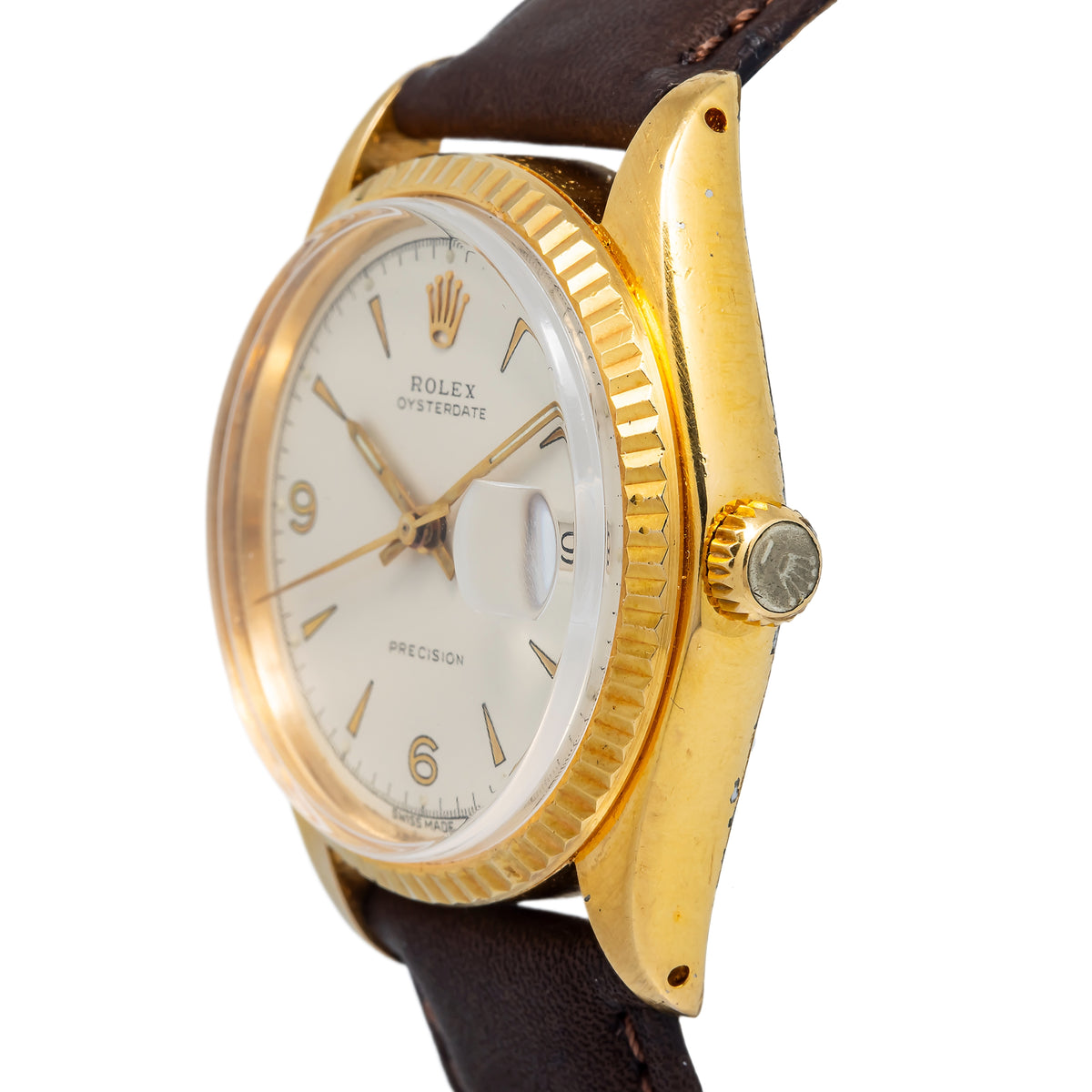 Rolex Oysterdate 6694 Gold Shell Manual Wind Ivory Dial Color Men's Wa ...