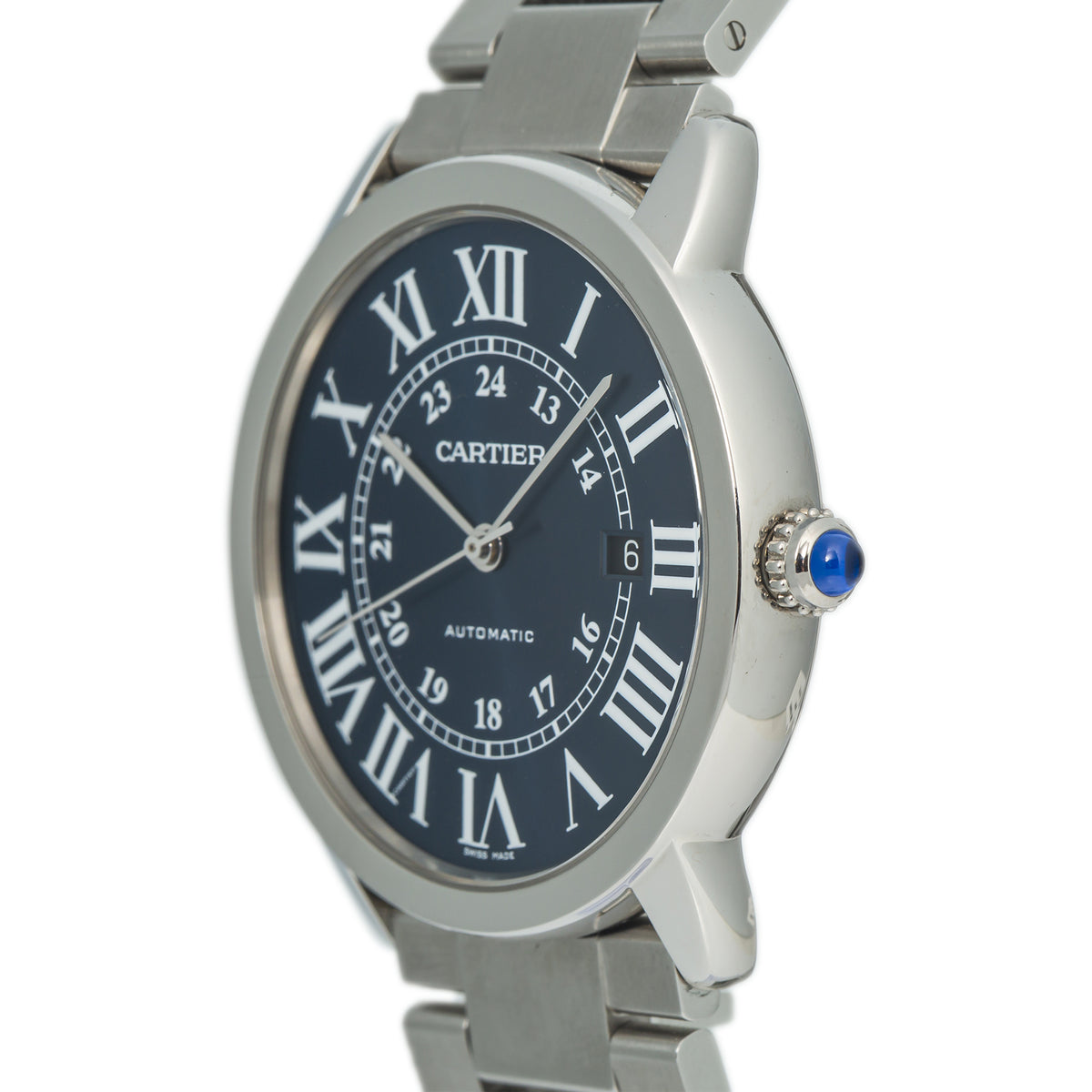 Cartier Ronde Solo WSRN0023 XL NEW Steel Blue Automatic Watch 42mm 201 ...